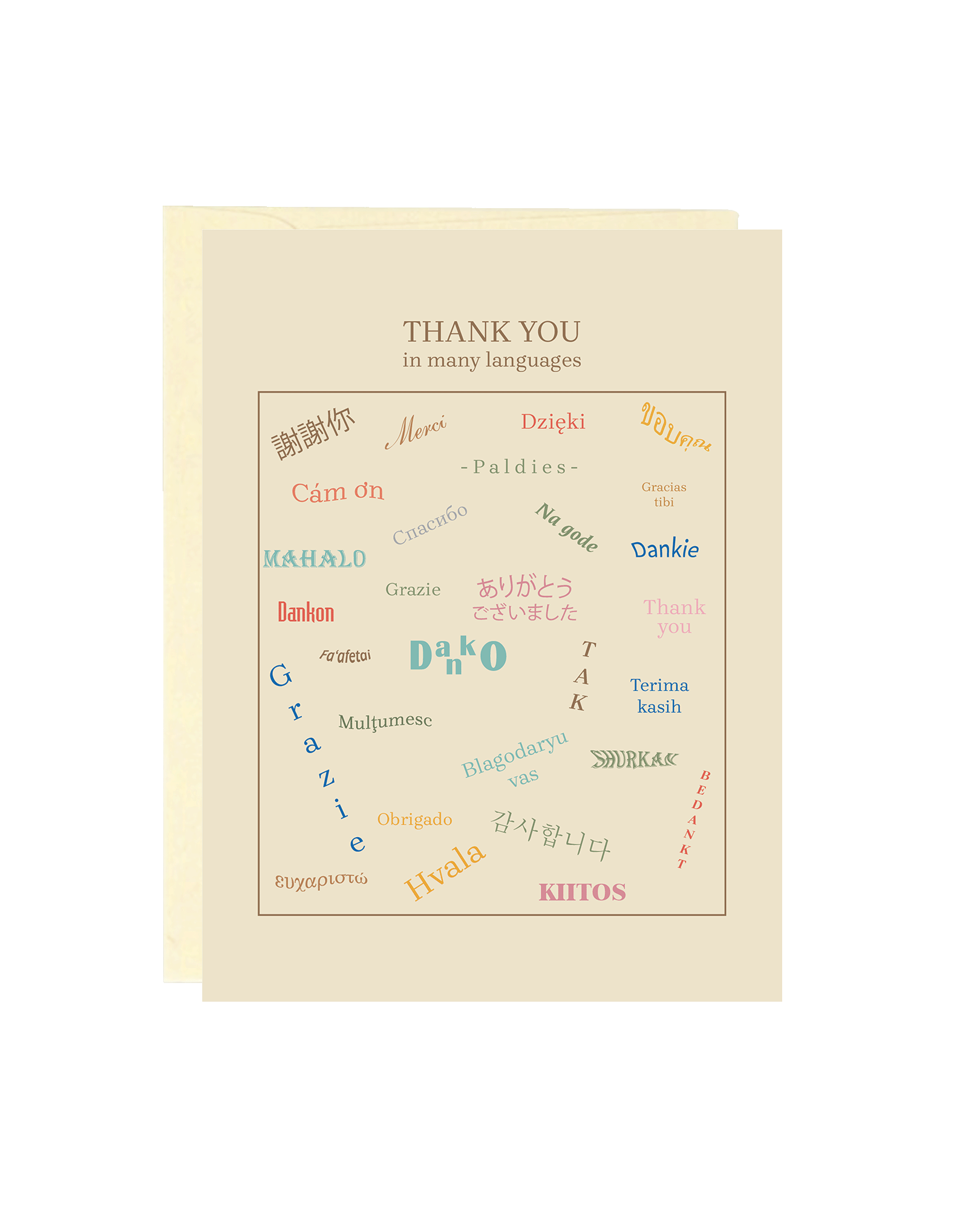 THANK YOU CARD - "Thank You" in Many Languages – Subtle Art Studios